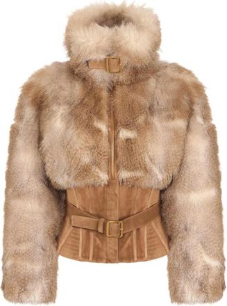 Elisabetta Franchi Fur-effect Bustier Jacket