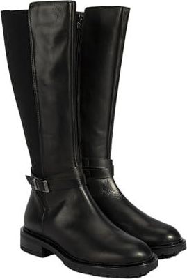 Desa Bottes Cuissardes en Cuir véritable pour Femme, élégantes et Confortables pour lautomne/Hiver, idéales pour Les Jours de Pluie, Talon Plat, Fermeture 
