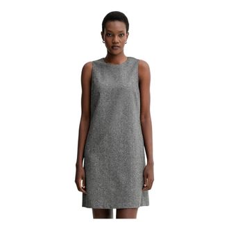 Marc O'Polo Robe courte sans manches &agrave; col rond - Femme - Robes - Gris - Taille: 38 FR