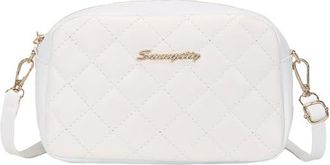 Generic Sac à bandoulière pour femme avec motif matelassé en cuir synthétique avec bandoulière réglable et fermeture éclair pour le quotidien, les loisirs, le