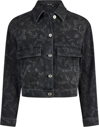 Marc Aurel Jeansjacke mit Rosenprint