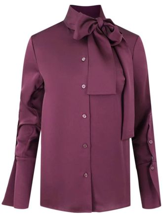 SIMKHAI chemise en satin Candela à col lavallière - Violet