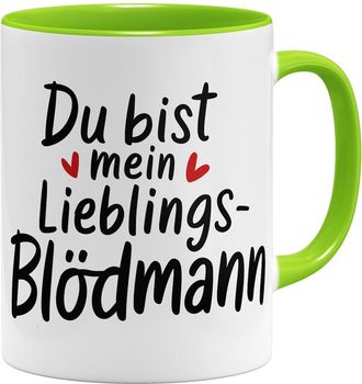 OM3 witzige Kaffee-Tasse mit Spruch - du bist mein Lieblings-Bl&ouml;dmann - Geschenk f&uuml;r M&auml;nner - Freund I - Keramik Becher - 325ml - Beidseitig Bedruckt - He