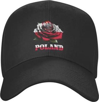 Generic Homme Femme Casquette Baseball Drapeau Polonais Rose Pologne Snapback Casquette Mode Trucker Cap Protection Solaire Casquette Trucker pour Adulte Golf