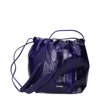 Jil Sander Femmes Sac Bandouli&egrave;re Cuir Violet/Gen&eacute;vrier