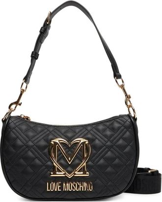Love Moschino Femme, Sacs, Noir, Taille: ONE Size Sac bandouli&egrave;re en polyur&eacute;thane avec fermeture &eacute;clair et int&eacute;rieur doubl&eacute;