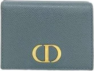 Dior Pre-owned Portefeuille Trifold en Cuir 30 Montaigne - Femme - Pre-owned - Bleu - Taille: ONE Size