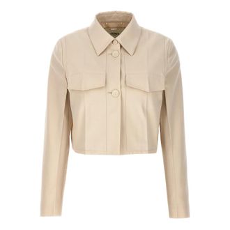 Fendi Tailored Crop Jacket - - Jackets - Damen - Beige - M