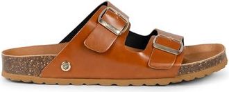 miMaO BALI - Sandales claquettes en liège et cuir CAMEL EU 37