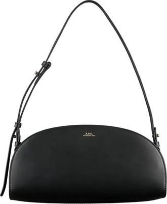 A.P.C. Hobo Bags - Demi-Lune Shoulder Bag In Eco-Leather With Gold Ac - Gr. unisize - in Schwarz - für Damen