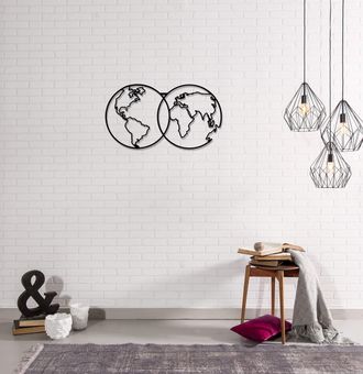 Homemania Wanddekoration, Metall, schwarz, 60 x 0,15 x 34 cm