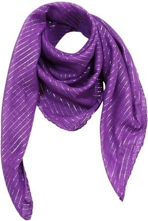 Freak Scene Echarpe en coton - violet - lurex argent - tissu carré