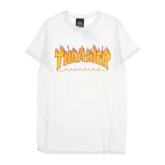 Thrasher Flame Tee Herren T-Shirt Wei&szlig;/Gelb - - Tops - Herren - Wei&szlig; - L