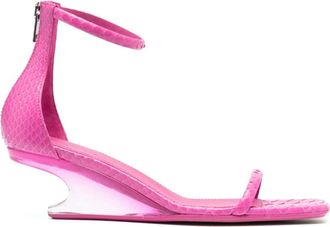 Rick Owens Sandalen - Sandali Hot Pink Fuchsia/clear Python Sandals Cant - Gr. 37,5 (EU) - in Beige - f&uuml;r Damen