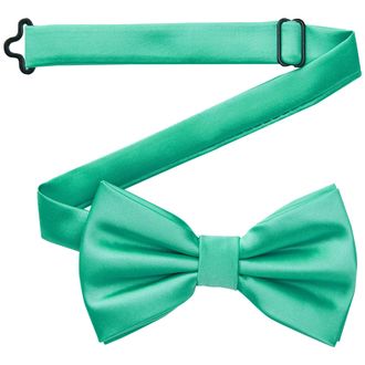 DonDon Fliege Herren handgefertigt Seiden-Look 12 x 6 cm Fliege Mint