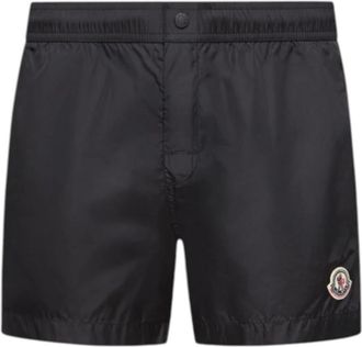 Moncler Homme, Maillots de bain, Noir, Taille: L Logo Swim Shorts