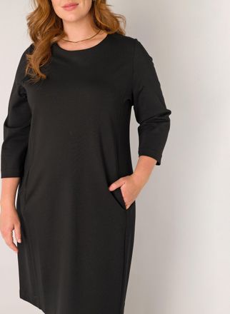 Base Level Curvy Etuikleid BASE LEVEL CURVY Addy, Damen, Gr. 54 (56), N-Gr, schwarz, Rippware, Obermaterial: 65% Viskose, 30% Polyamid, 5% Elasthan, unifarben, Basic, 