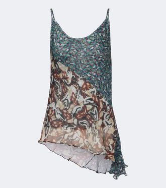 Dries Van Noten Top asym&eacute;trique &agrave; imprim&eacute;