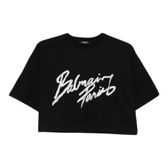Balmain Femme, Tops, Noir, Taille: 40 FR T-shirt court