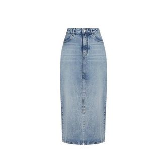 Saison 1865 langer Rock in denim Vima - Blau