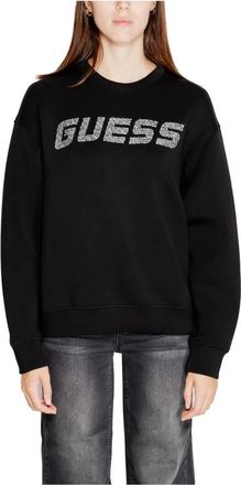 Guess SweaT-shirt &agrave; logo strass - Femme - Sweatshirts et sweats &agrave; capuche - Noir - Taille: 34 FR