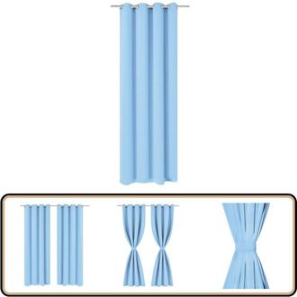vidaXL Verdunkelungsvorhang mit Metall&ouml;sen 270 x 245 cm T&uuml;rkis - Verdunkelungsvorhang - T&uuml;rkiser Vorhang - Gardine - Wohnraumdekoration - Stoffgardine