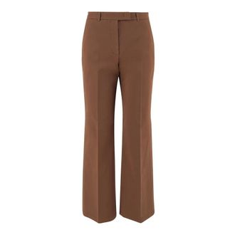 Ql2 Quelledue Teodora Stretch Cotton Pants - - Trousers - Damen - Braun - S