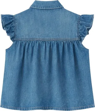 Ganni Sleeveless Collar Blouse - Blue