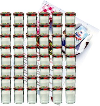 MamboCat 50er 435 ml Sturzglas-Set | Einmachgläser + Twist-Off-Deckel Obst + GRATIS Rezeptheft | einkochen & konservieren | backofengeeignet