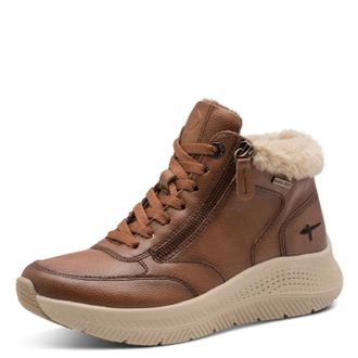 Tamaris Comfort Damen Sneaker hoch mit Rei&szlig;verschluss Kunstfell, Braun (Cognac), 41 EU