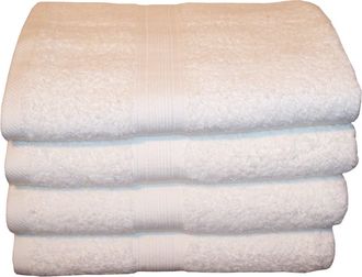 NatureMark 4 Frottee Handtücher 50x100 cm Weiß 100% Baumwolle