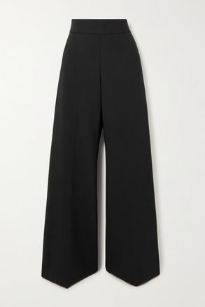 Carolina Herrera Pantalon Large En Laine Mélangée Grain De Poudre - Noir