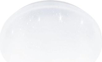 Eglo LED Deckenlampe Pogliola-E, Flache Deckenleuchte mit Kristall-Effekt, Lampe Decke Flur, Leuchte Schlafzimmer aus Metall und Kunststoff in Wei&szlig;, warmwe