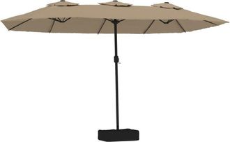 vidaXL Parasol &agrave; double t&ecirc;te taupe 449x265 cm vidaXL