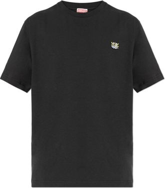 Kenzo Homme, Tops, Noir, Taille: XL T-shirt brod&eacute; Tigre Sauvage