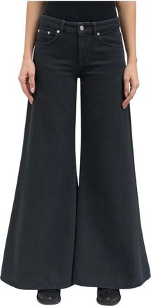 Dondup Femme, Jeans, Noir, Taille: W29 Pantalone in Denim Wide Leg Marlen