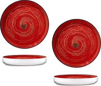 Wilmax England Wilmax | Flache Gourmetteller SPIRAL | 2er-Set | Originelle Form | Modernes Design | Sicher | Kratzfest | Handpoliert | Für den Haushalt | Für Restaur