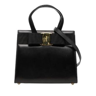 Ferragamo Pre-owned Vara Ribbon Leather 2way Bag - - Pre-owned - Damen - Schwarzk - ONE SIZE