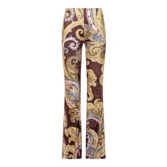 Etro Femme, Pantalons, Multicolore, Taille: 38 FR Pantalon &Eacute;vas&eacute; en Velours Paisley
