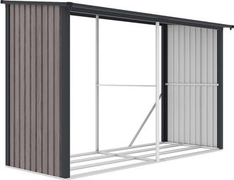 Vente-Unique Kaminholzregal aus verzinktem Stahl mit Holzeffekt - 8 Ster - 3,49 m3-302 x 119 x 190 cm - VARWOOD