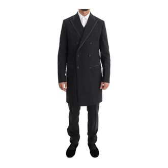 Dolce & Gabbana Grauer Woll-Stretch 3-teiliger Zweiknopfanzug - - Coats - Herren - Grau - M