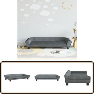 vidaXL Kindersofa Dunkelgrau 100x50x26 cm Samt - Kinder Sofa - Minisofa - Kuschel Sofa - Kinderzimmer Dekoration - Sitzmöglichkeiten Für Kinder - Home &