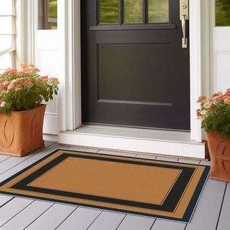 Generic Noir et Marron Lavable en Machine Tapis Salon Minimaliste Moderne ray&eacute;, 120 x 180 cm Doux Tapis de Sol Pelucheux Dessous Antid&eacute;rapant, Entree Interieu