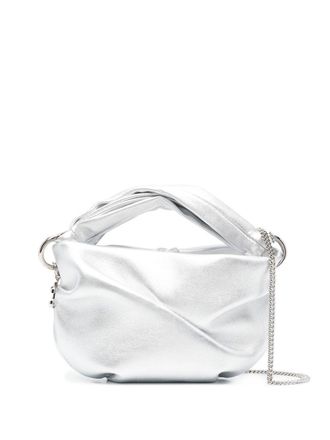 Jimmy Choo London sac cabas Bonny en effet m&eacute;tallis&eacute; - Argent