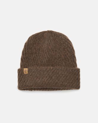 Timberland M&uuml;tze mit diagonalen Ziern&auml;hten in Braun, Damen, Braun