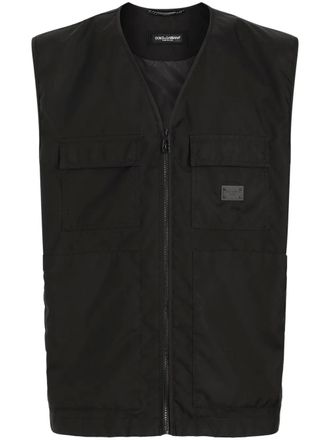 Dolce & Gabbana gilet à patch logo - Noir