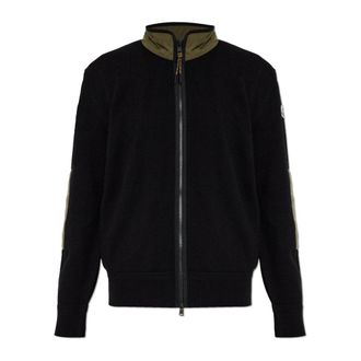 Moncler Homme, Pulls, Noir, Taille: 3XL Cardigan Zipp&eacute; Col Montant