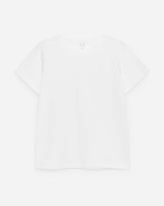 Arket Elegantes Baumwoll-T-Shirt -Wei&szlig;