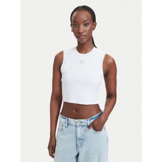 Guess Top W4GZ34 Z3F40 Wei&szlig; Slim Fit