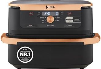 Ninja Foodi FlexDrawer Dual Zone Hei&szlig;luftfritteuse, Air fryer mit 10,4-Fach und herausnehmbarem Trenner, Antihaftbeschichtung, sp&uuml;lmaschinenfester Korb, 7-i